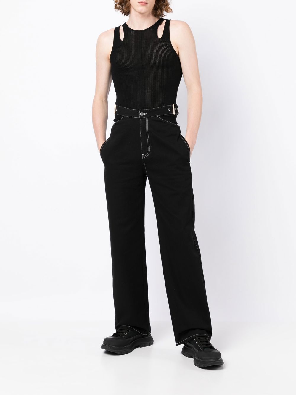 DION LEE Dion Lee Merino Pointelle Ribbed Tank Top