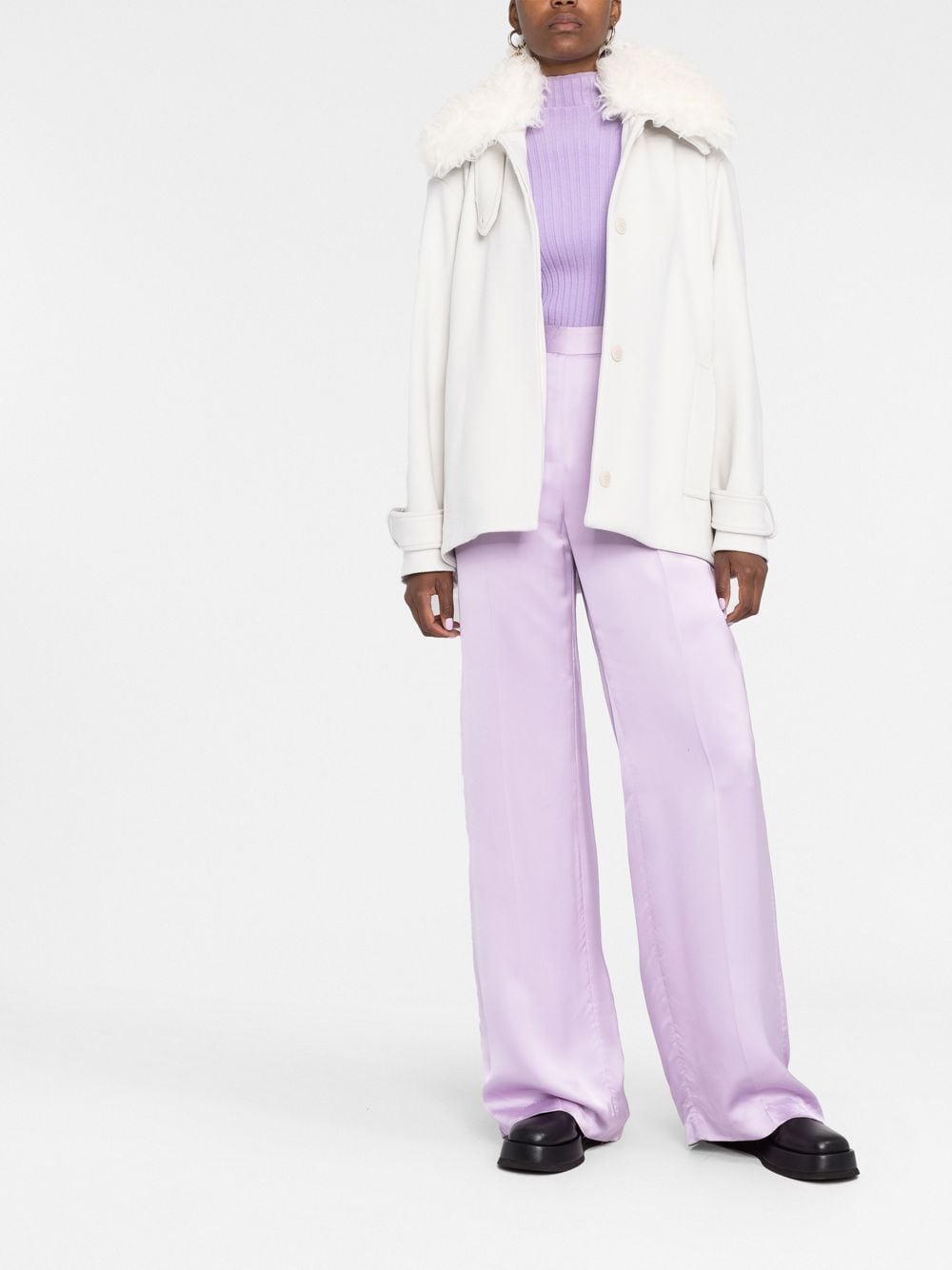 STELLA MCCARTNEY Stella McCartney Faux-Fur Collar Wool Coat