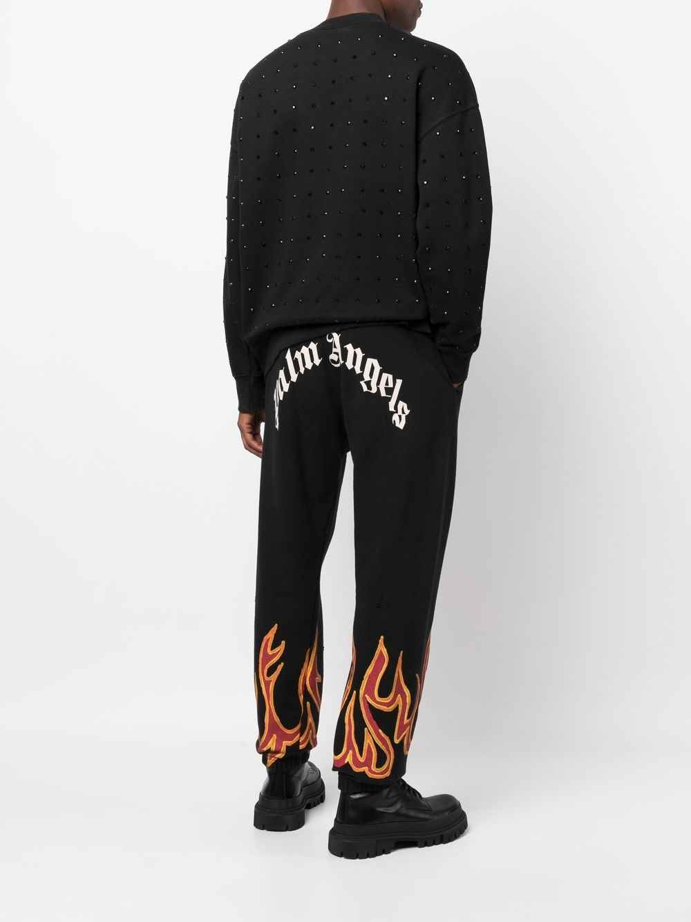 Palm Angels Flame-Detail Track Pants - Black - 58% Off | Editorialist