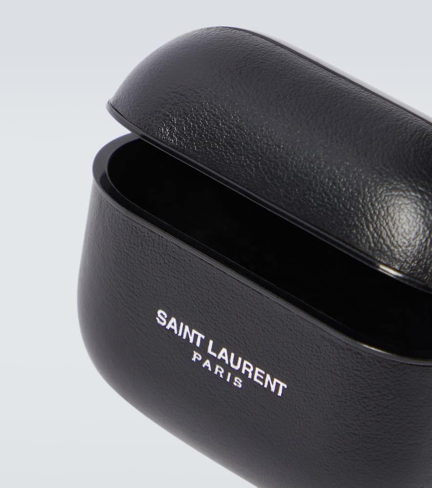 Saint Laurent Leather Airpods Case - Black | Editorialist