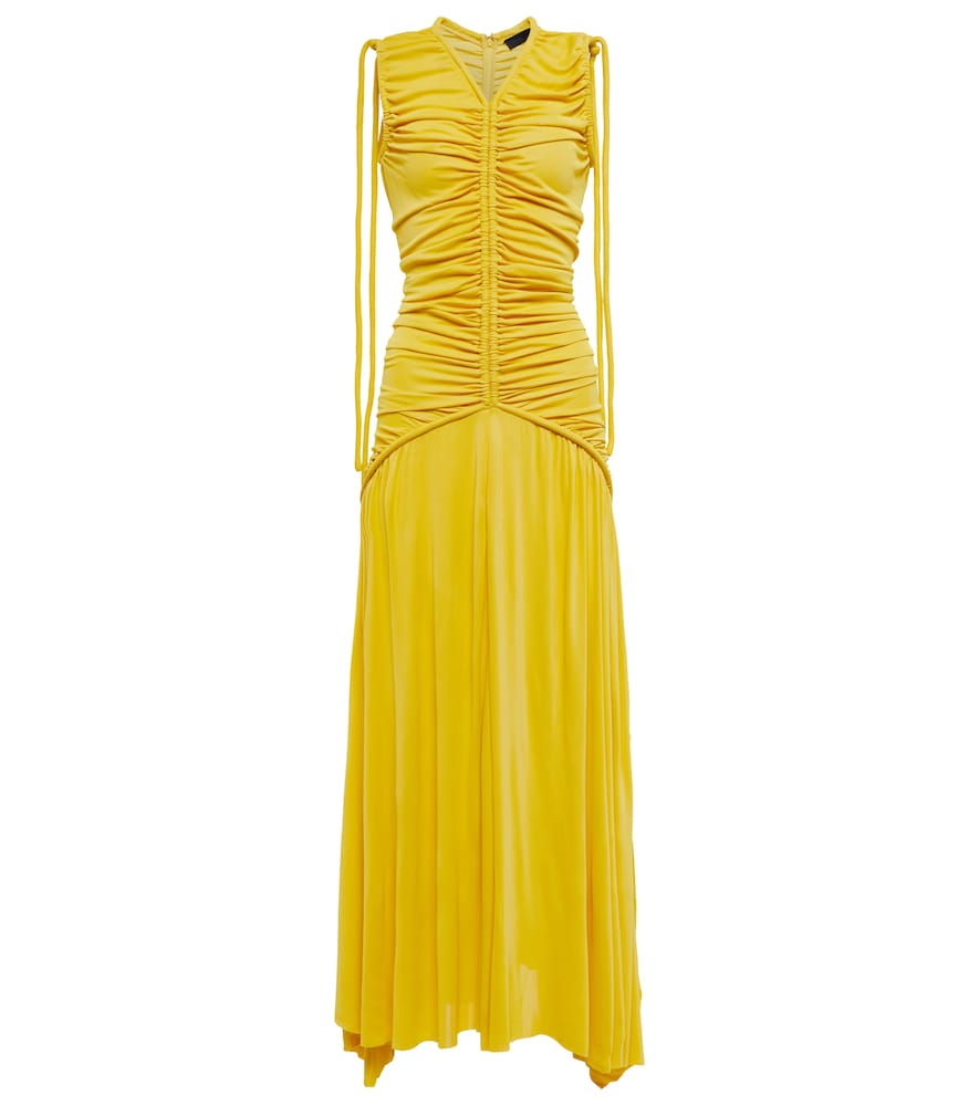 proenza schouler ruched crepe jersey maxi dress In Yellow - 50% Off meta-related-collection-maxi-dresses