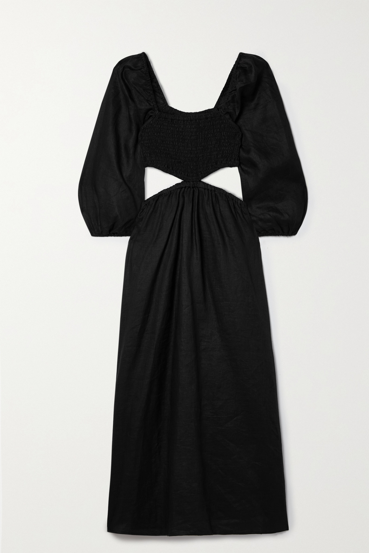 georgia alice bestie cut out dress Faithfull The Brand Net Sustain Nadiva Shirred Cutout Linen Midi Dress In  Black - 70% Off