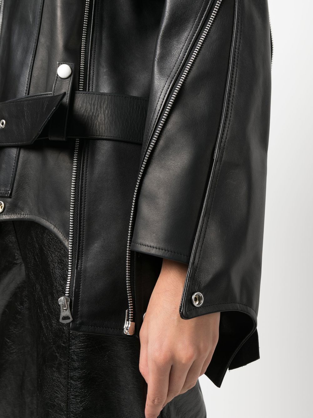 Junya Watanabe Belted Leather Jacket In Black - 51% Off | Editorialist
