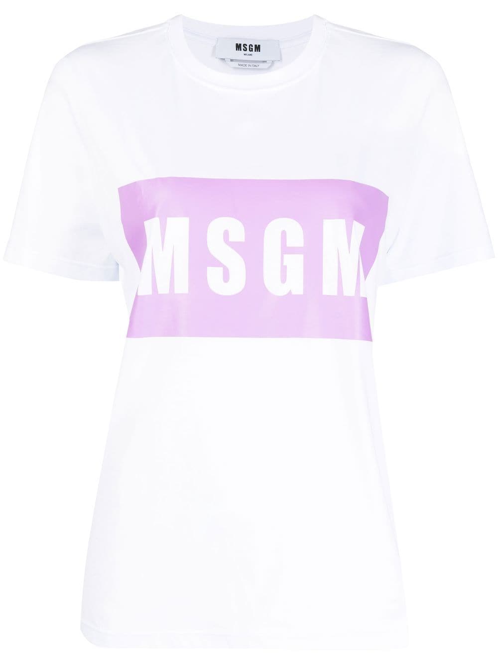 MSGM Logo-Print Cotton T-Shirt