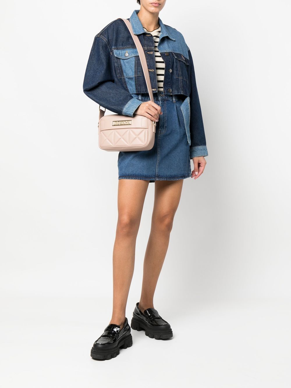 MOSCHINO Logo-Plaque Quilted Cross-Body Bag