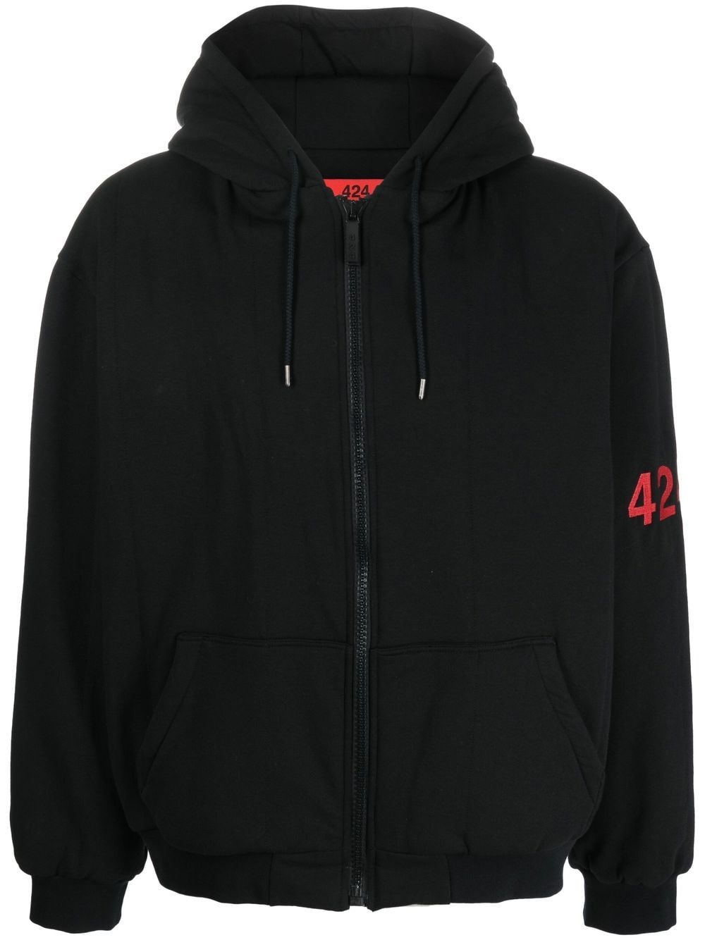 424 Logo-Print Zipped Hoodie In Black - 62% Off | Editorialist