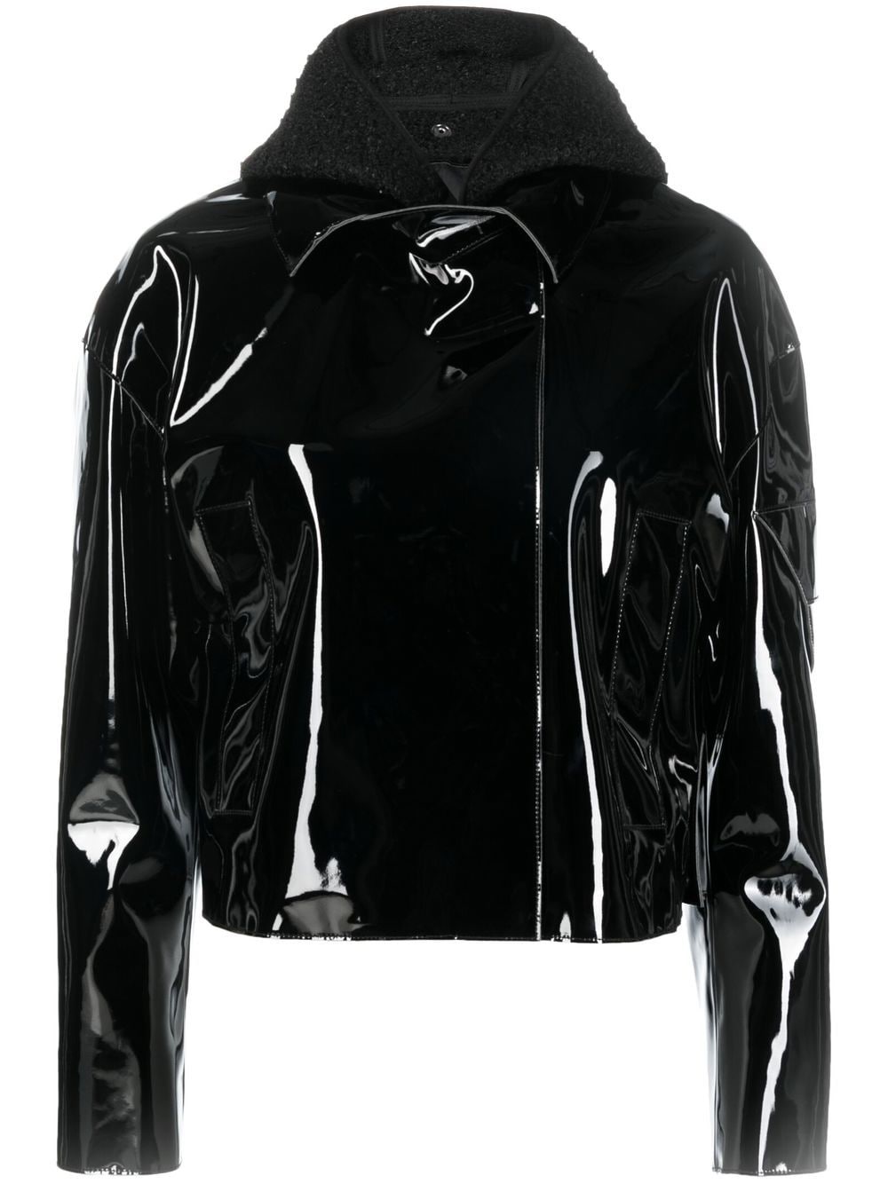 1017 ALYX 9SM High-Shine PVC Cropped Moto Jacket