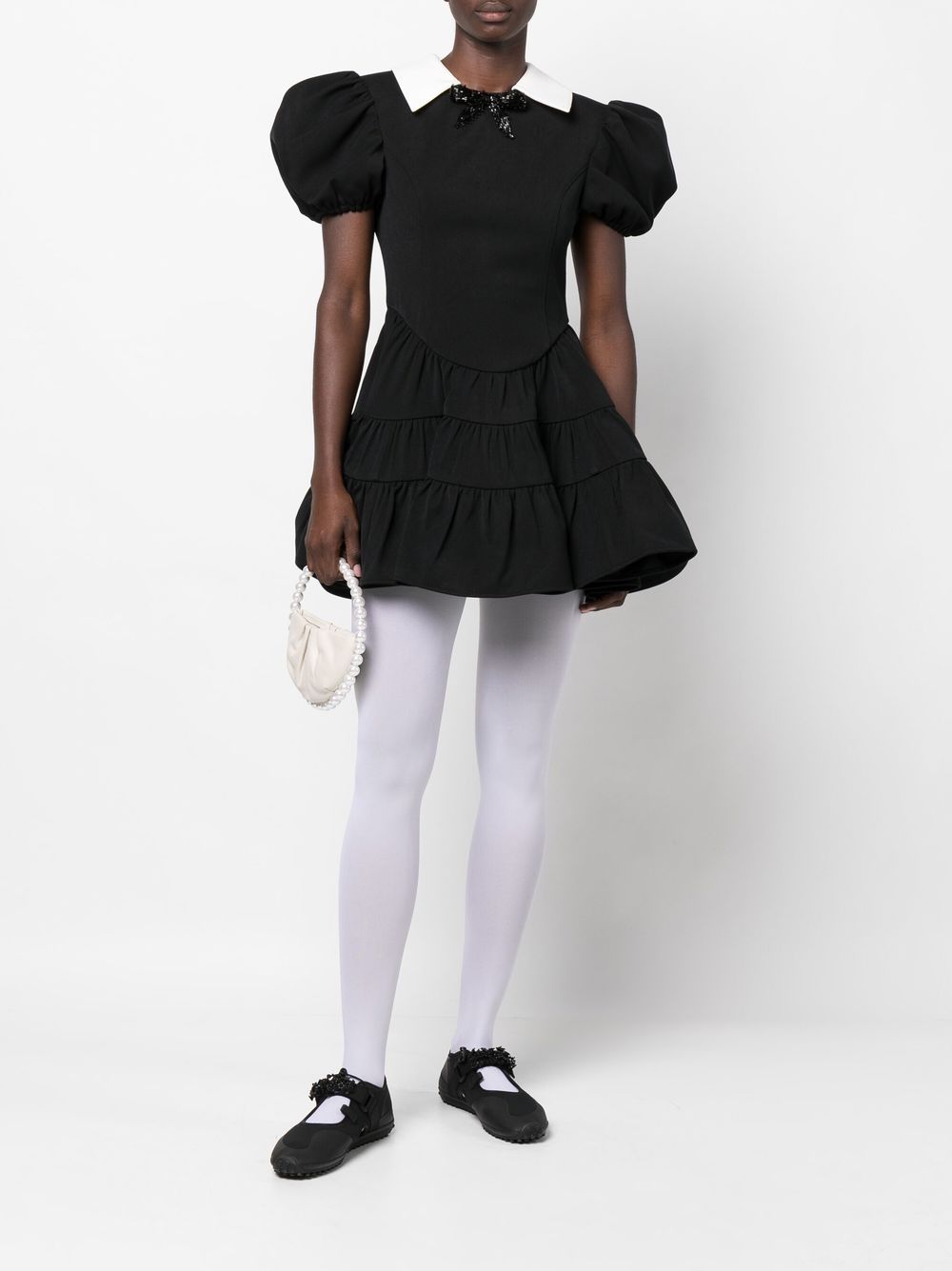 SHUSHU/TONG SHUSHU/TONG Puff-Sleeve Tiered Minidress