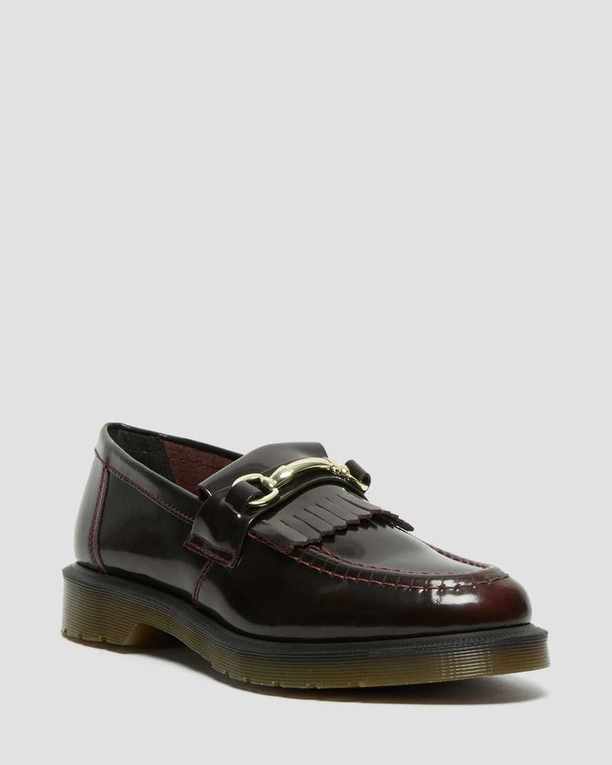 Dr. Martens Adrian Snaffle Leather Loafers In Red - 20% Off