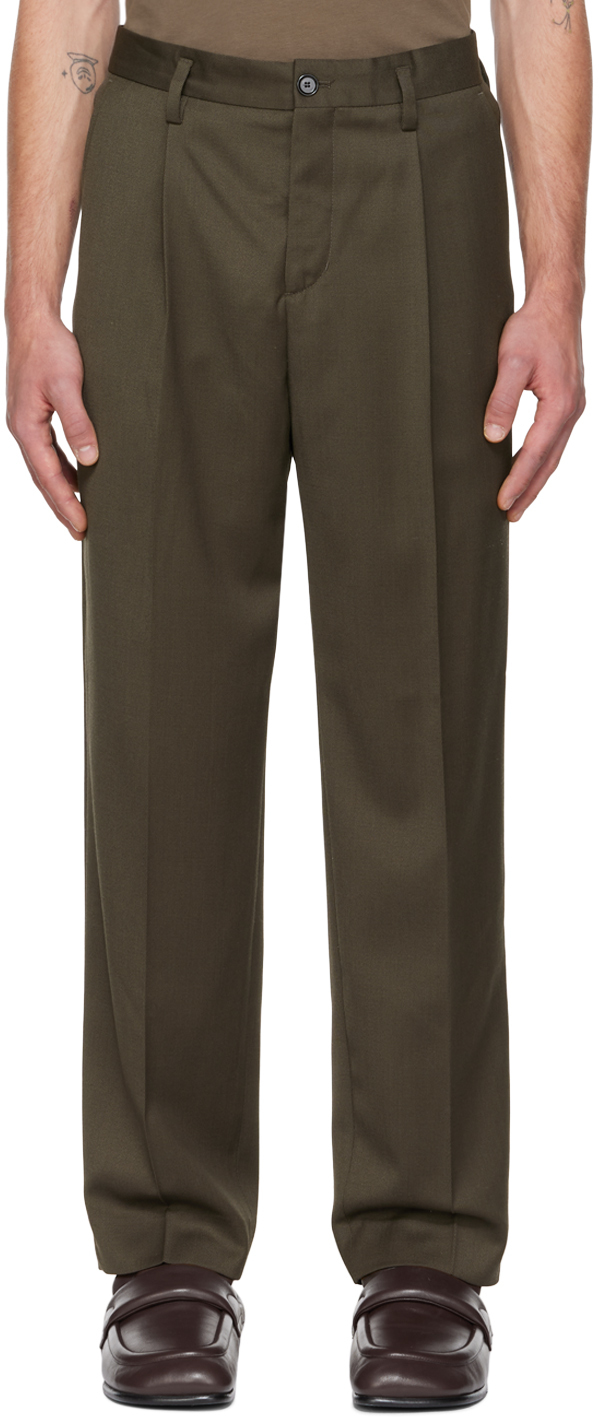 Filippa K Khaki Samson Trousers In Dark Forest Green 94 70% Off