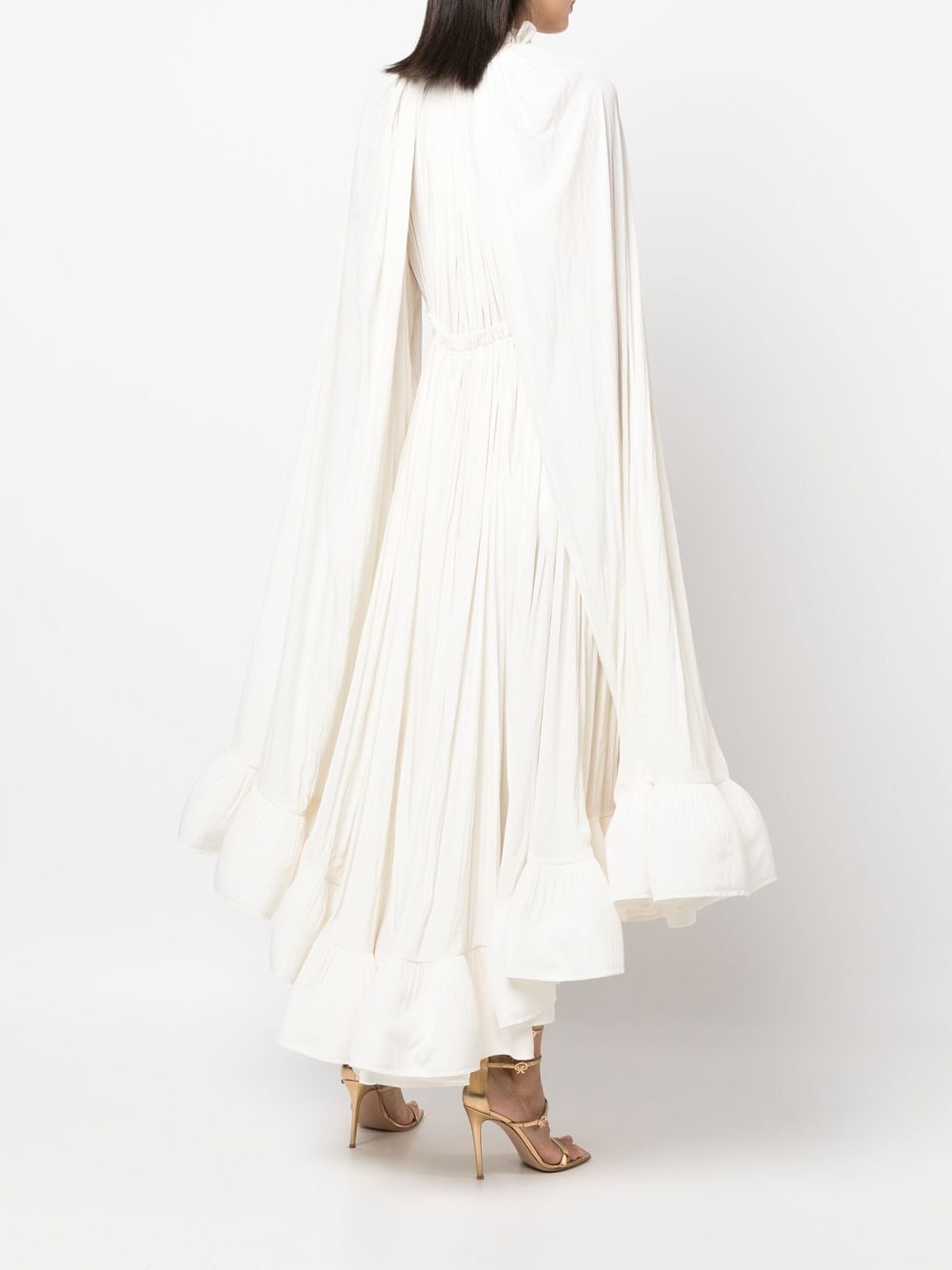 lanvin cape design midi dress Lanvin Cape-Design Midi Dress - White