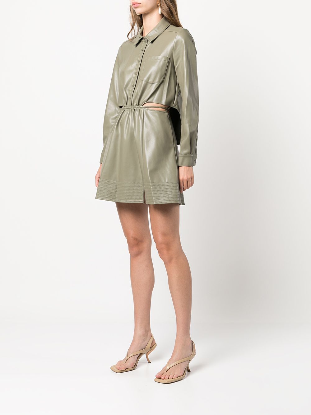 Maeve The Emmy Faux Leather Mini Dress In Midnight Petrol - 66% Off |  Editorialist