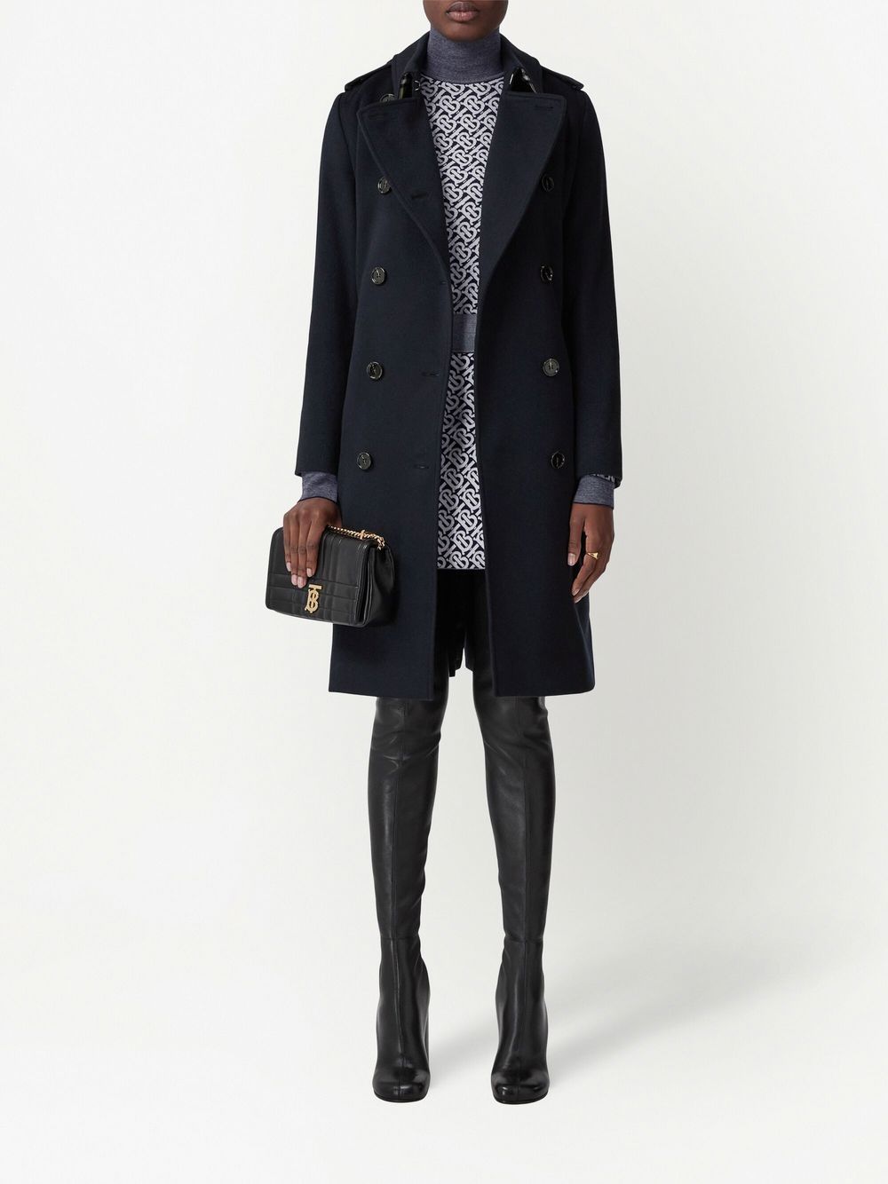 BURBERRY Burberry Kensington Cashmere Trench Coat