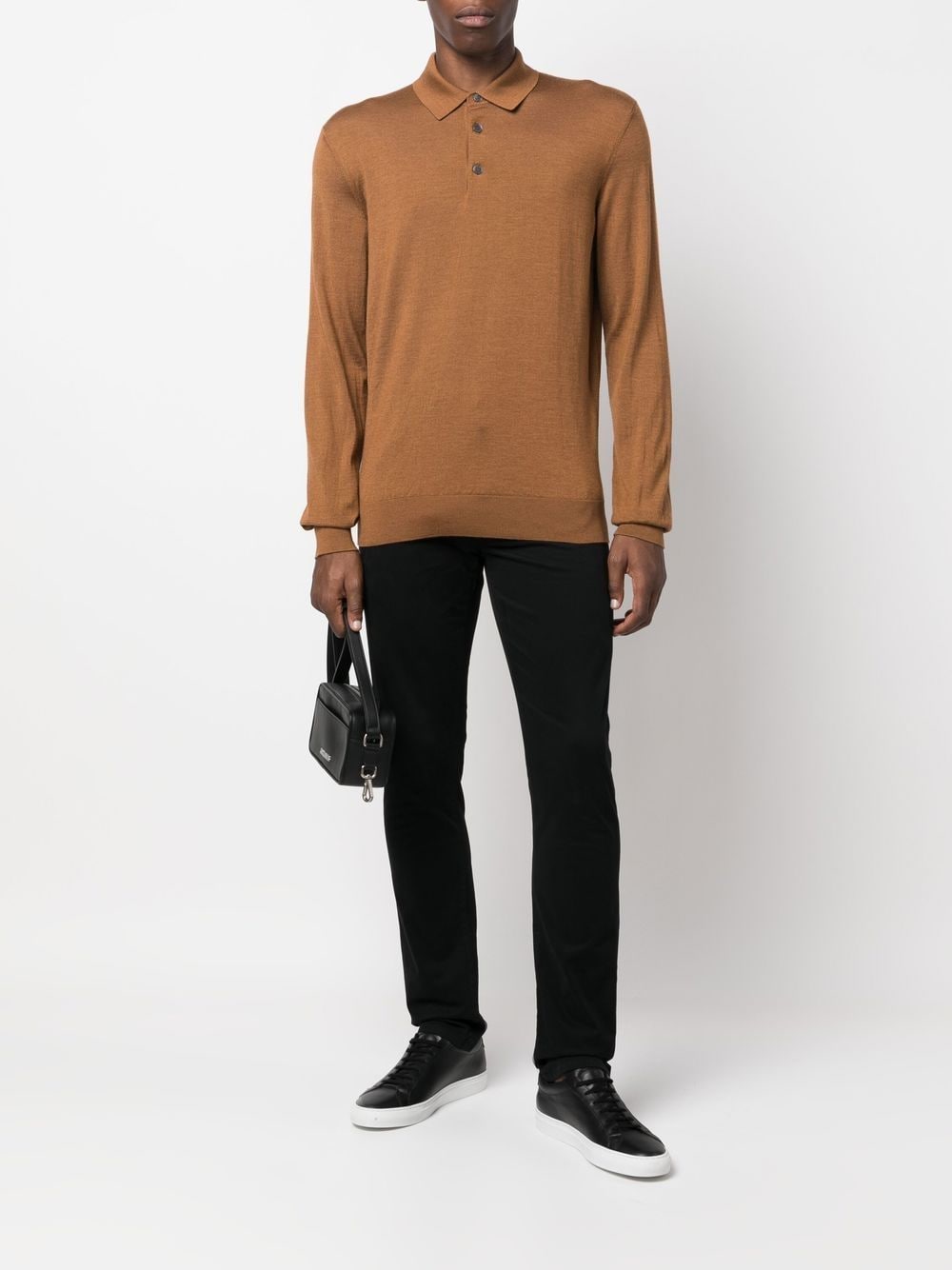 ZEGNA knitted long-sleeve polo shirt