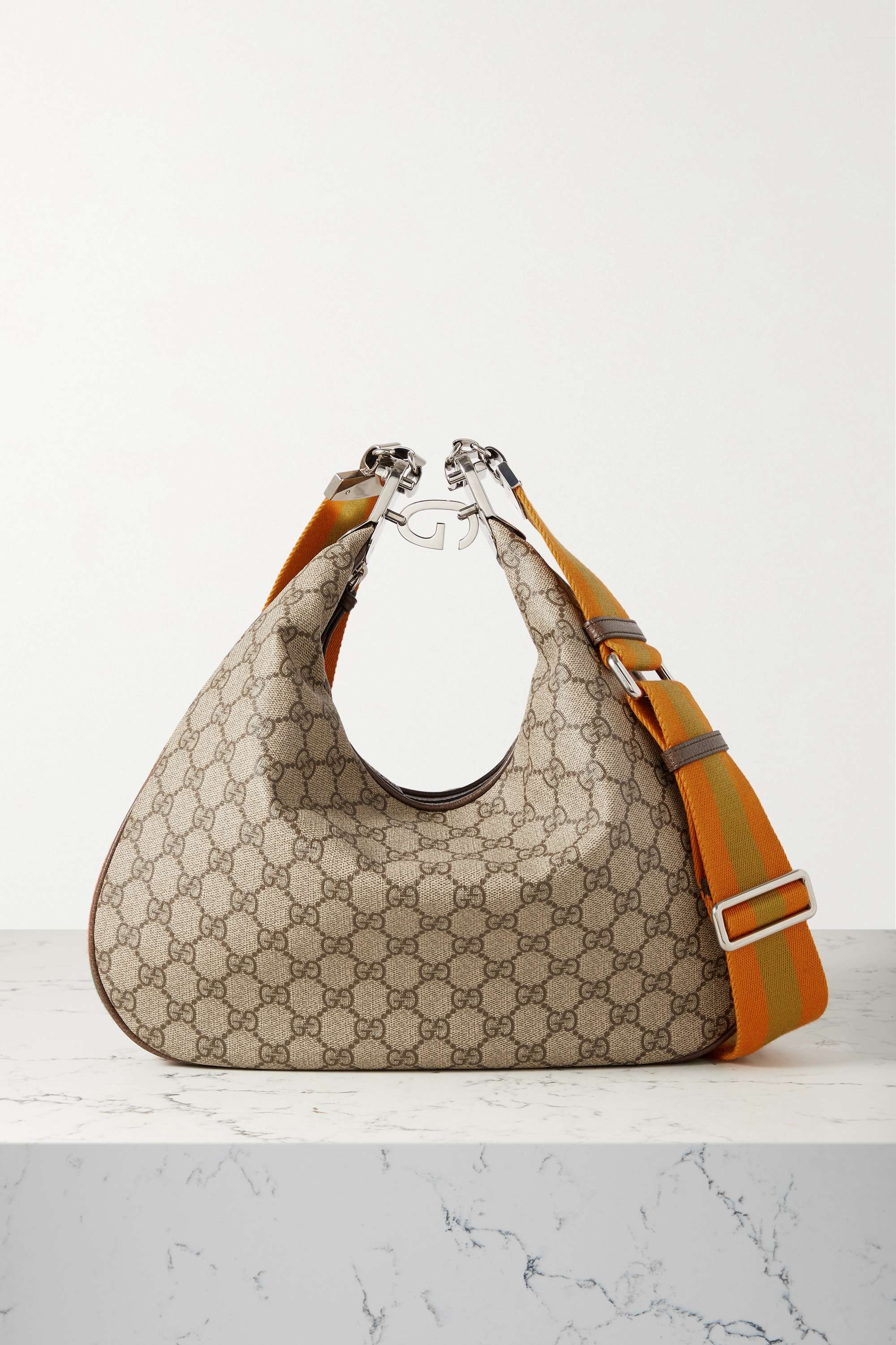 Gucci Attache Large Textured Leather-Trimmed Coated-Canvas  display picture 1