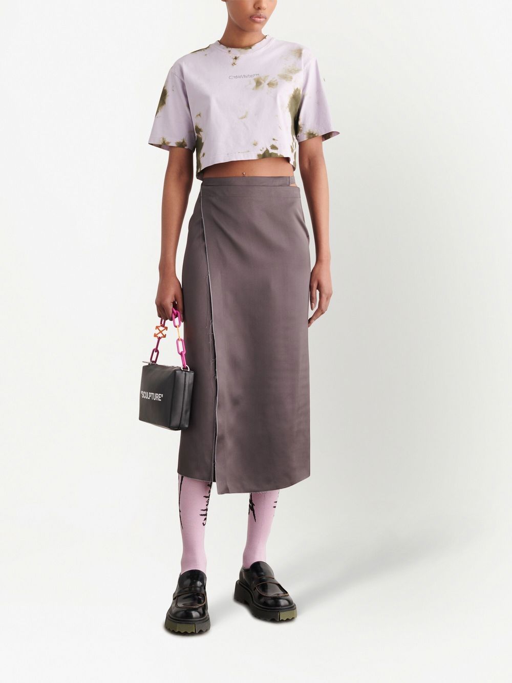 OFF-WHITE Off-White Tie-Dye Cropped Cotton Top