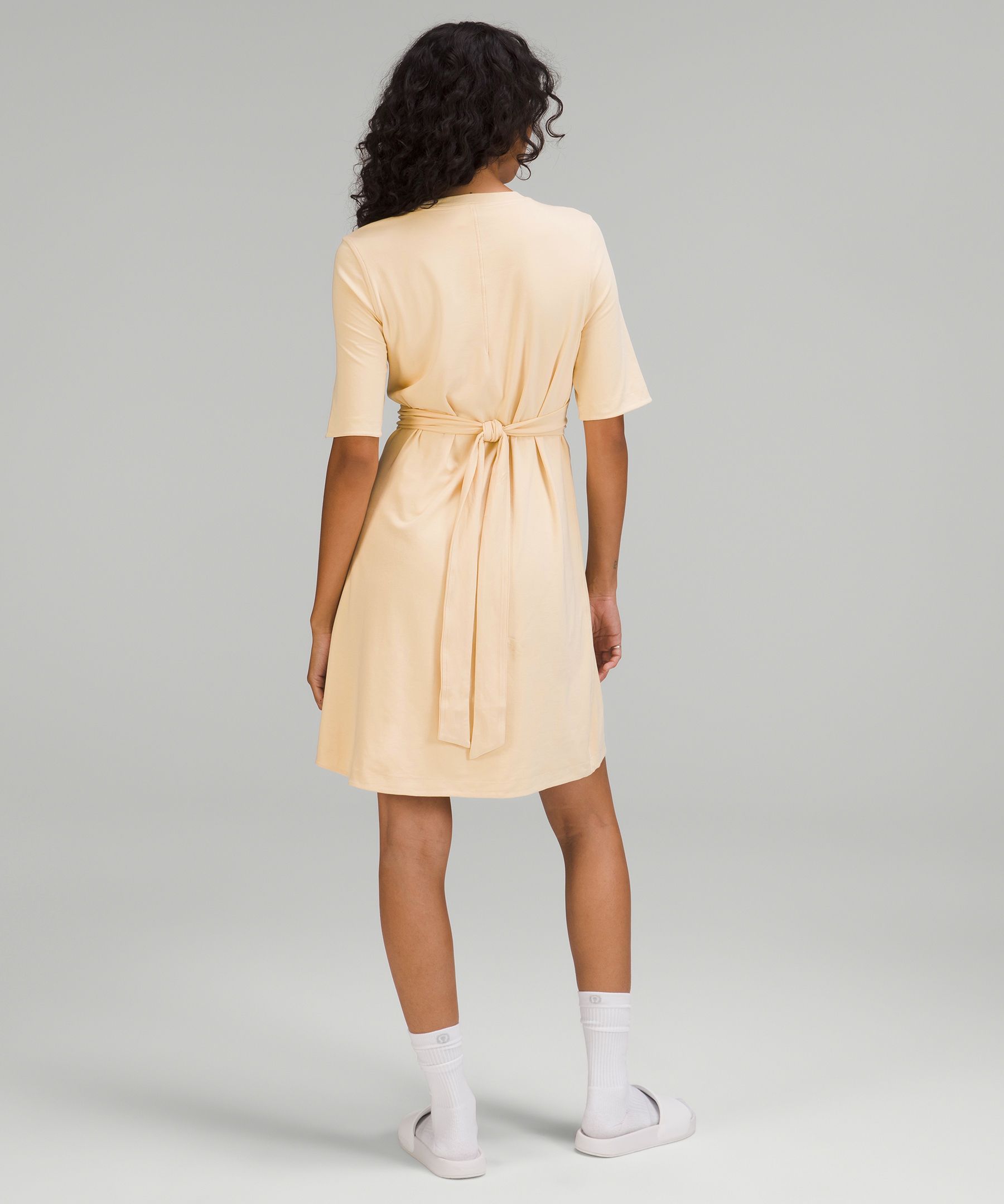 cotton wrap front t shirt dress lululemon Cotton Wrap-Front T-Shirt Dress