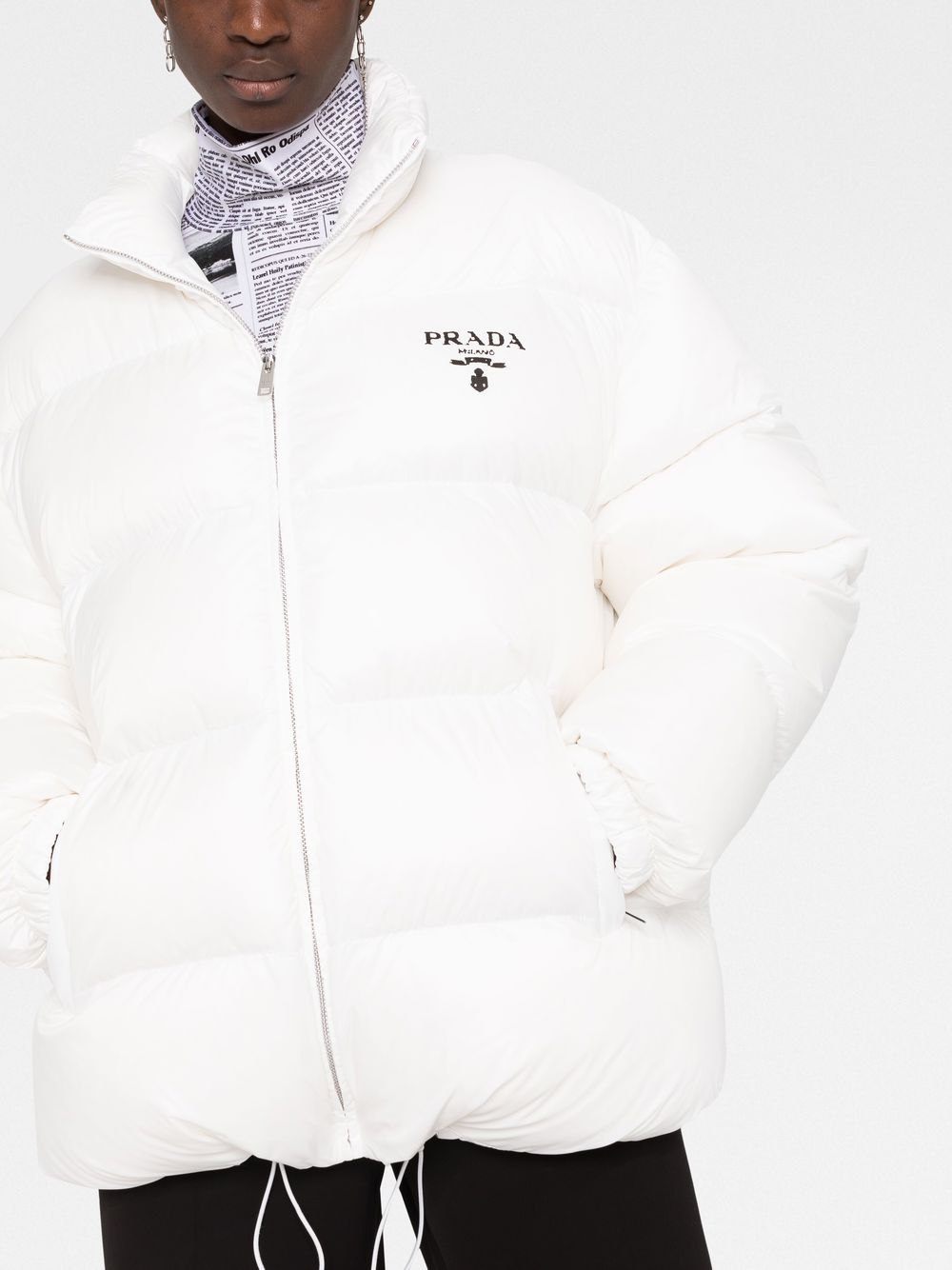 Buy Prada Re-nylon Hooded Down Jacket - White At 29% Off