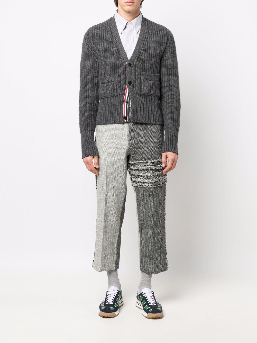 THOM BROWNE grosgrain-armband cotton shirt