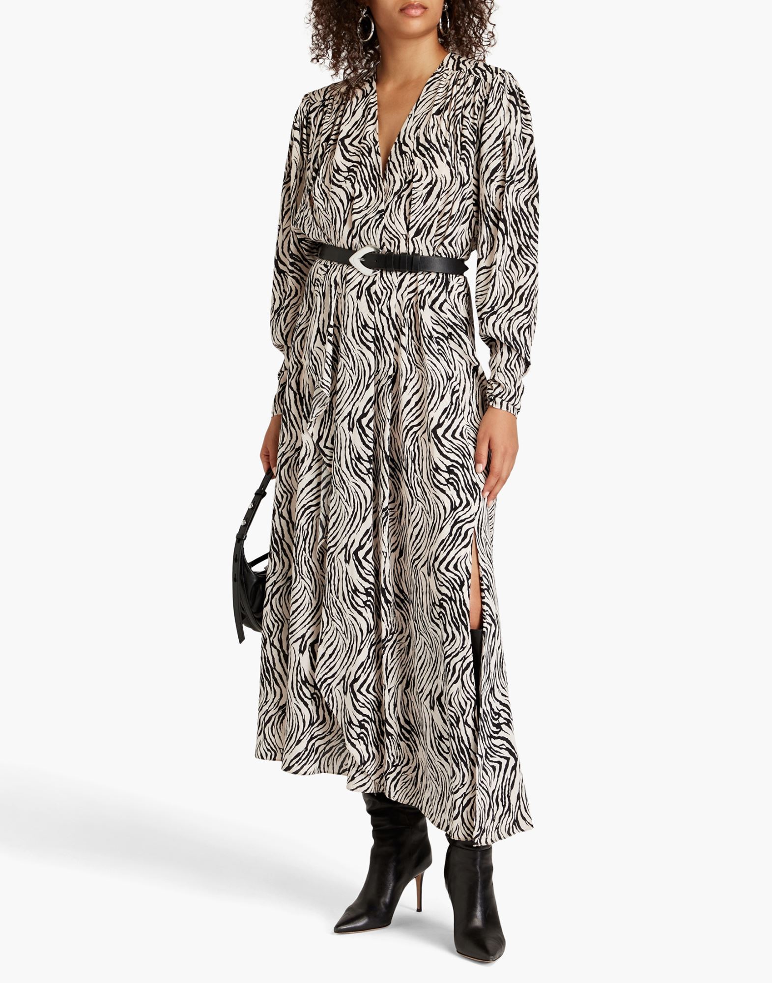 ISABEL MARANT ÉTOILE Isabel Marant Maxi Asymmetric Zebra Print Dress