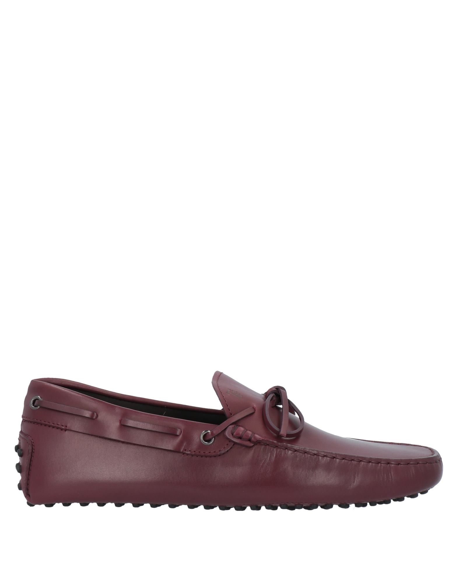 Tod\'s Burgundy Leather Moccasin Slip-On Loafers with Lace Tie Tod main image 2