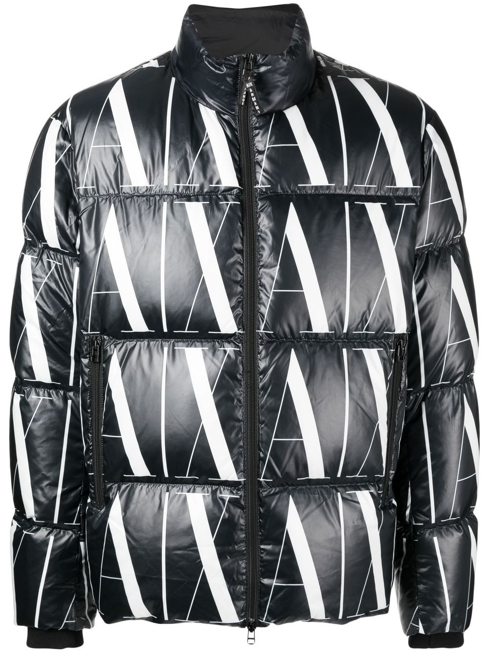 Armani Exchange Logo-Print Padded Jacket - Black | Editorialist