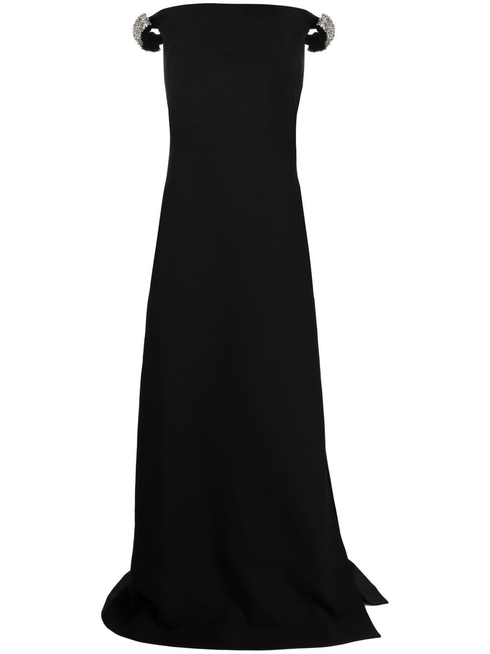 Valentino Garavani Off-Shoulder Slit Dress - Black | Editorialist