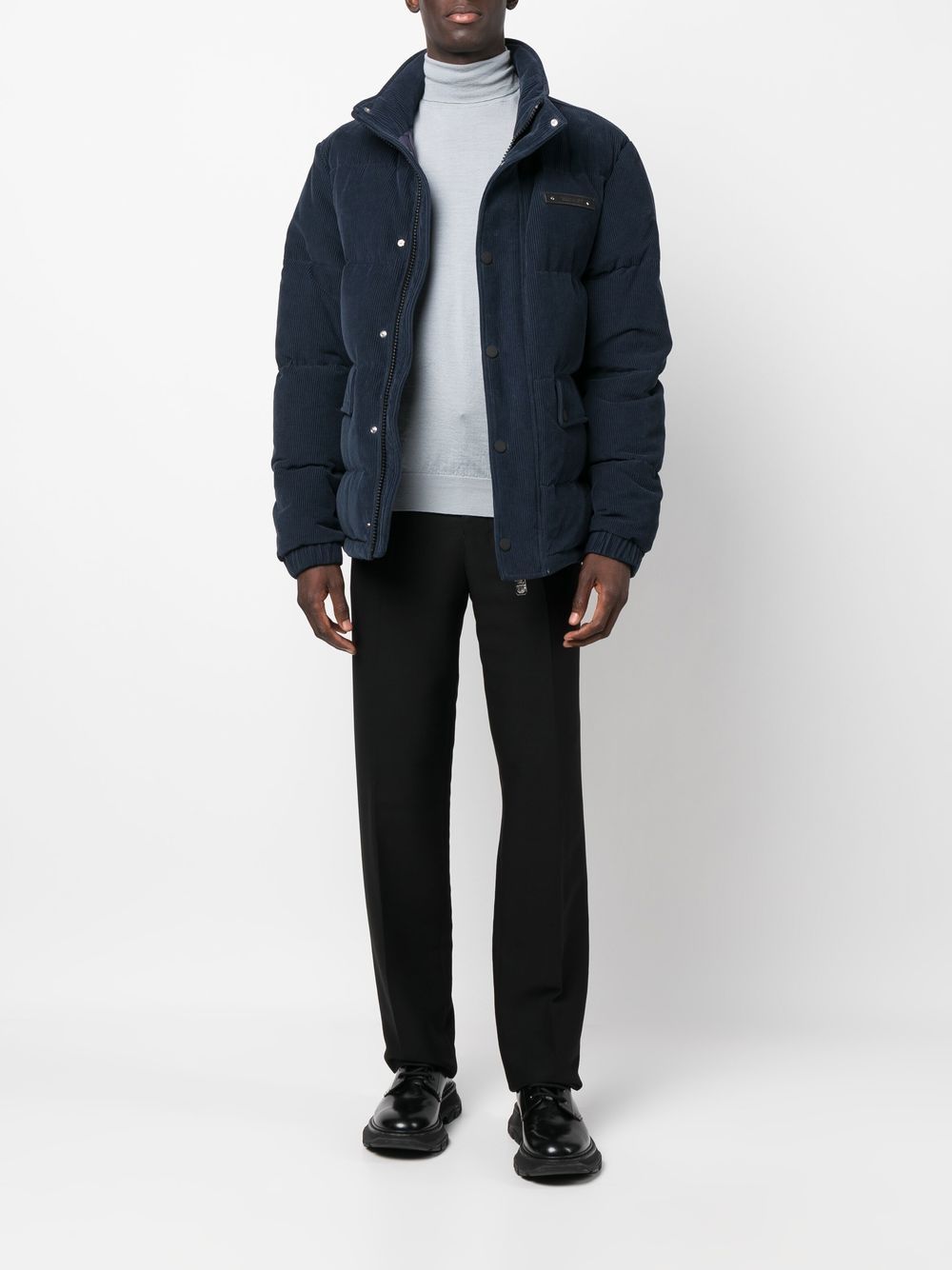 BILLIONAIRE Billionaire Logo-Patch Corduroy Padded Jacket