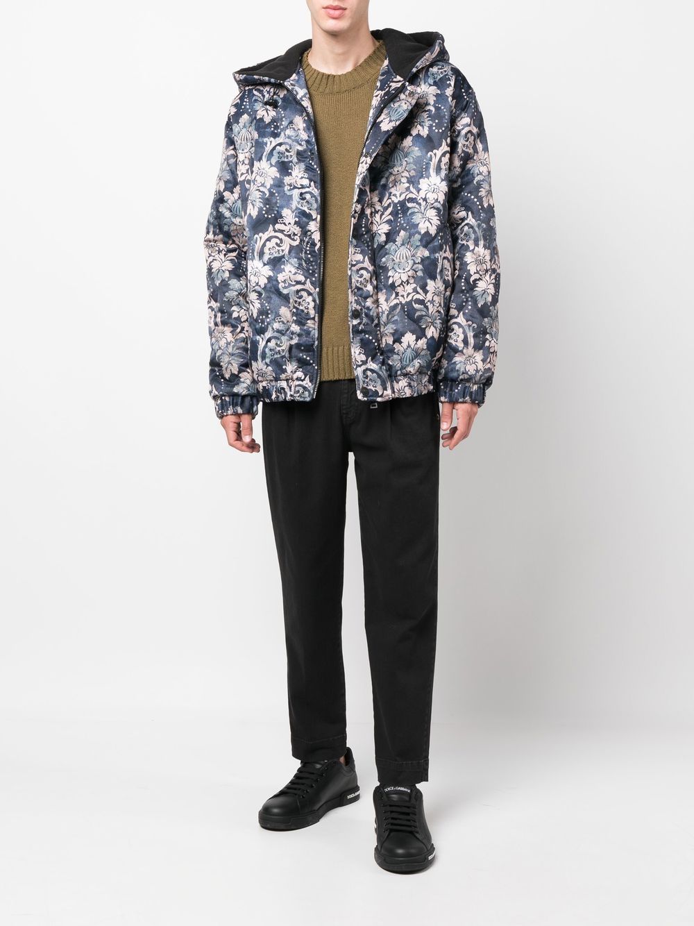 VERSACE Versace Jeans Couture floral-print padded jacket