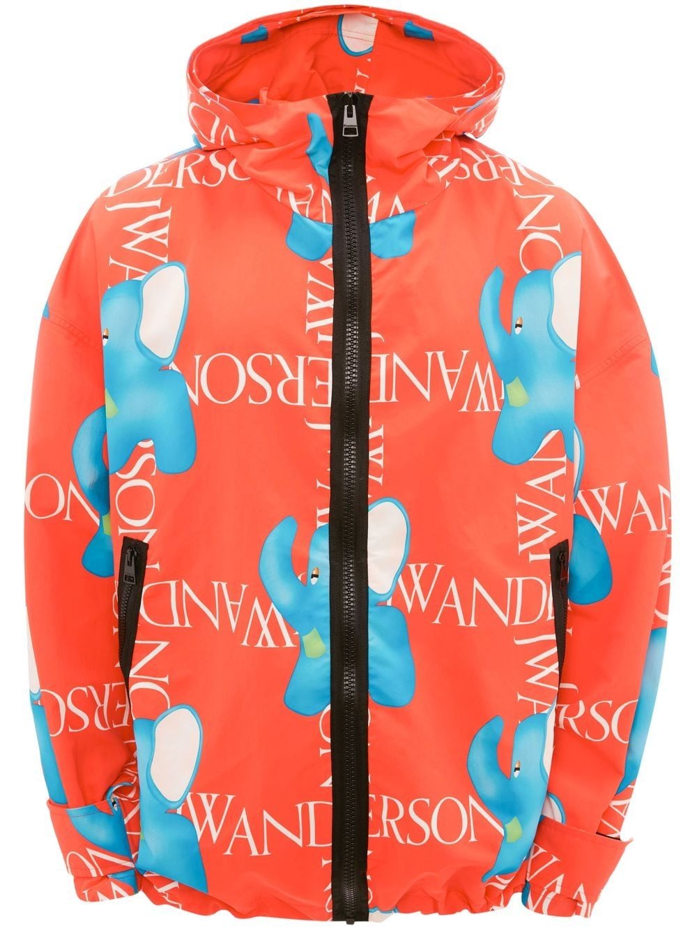 JW ANDERSON JW Anderson Elephant-Print Oversized Hooded Jacket