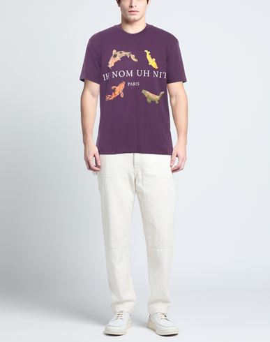 IH NOM UH NIT man t-shirt plum size m cotton, elastane