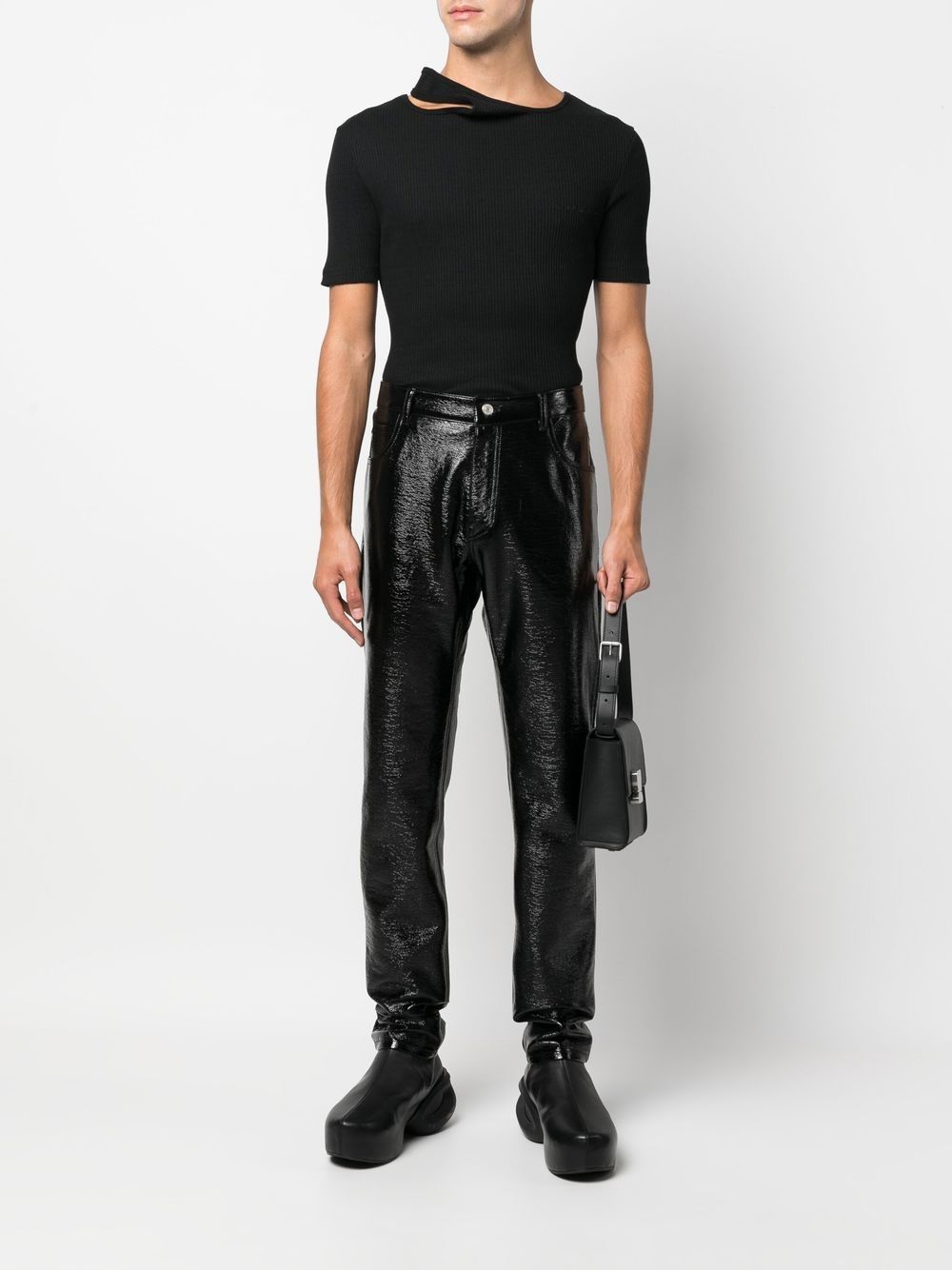 COURREGES Vinyl Straight-Leg Trousers
