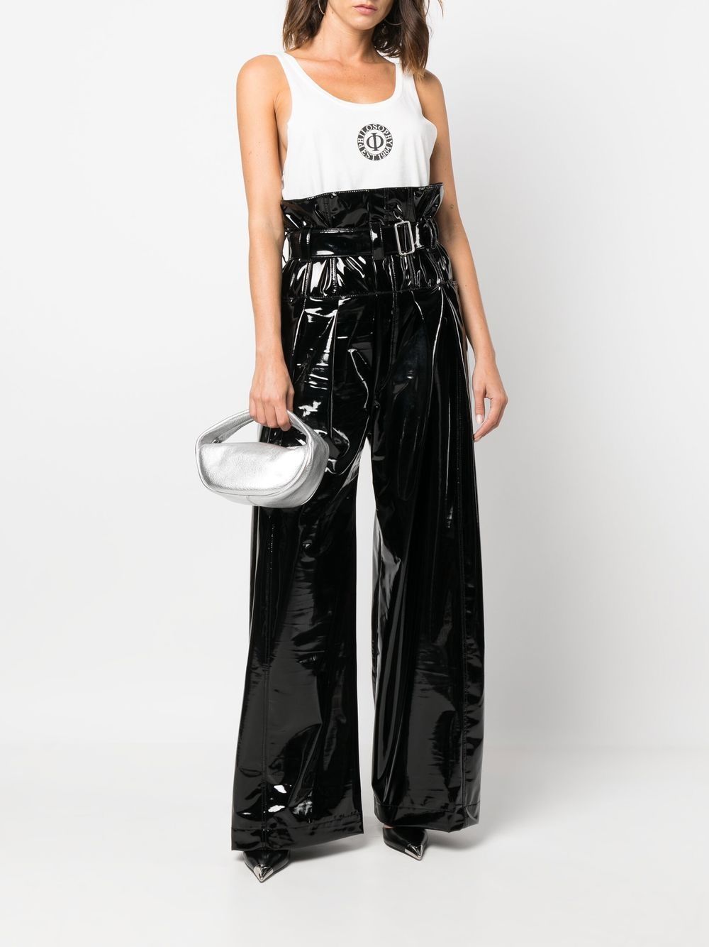PHILOSOPHY DI LORENZO SERAFINI Philosophy Di Lorenzo Serafini High-Shine Wide-Leg Trousers