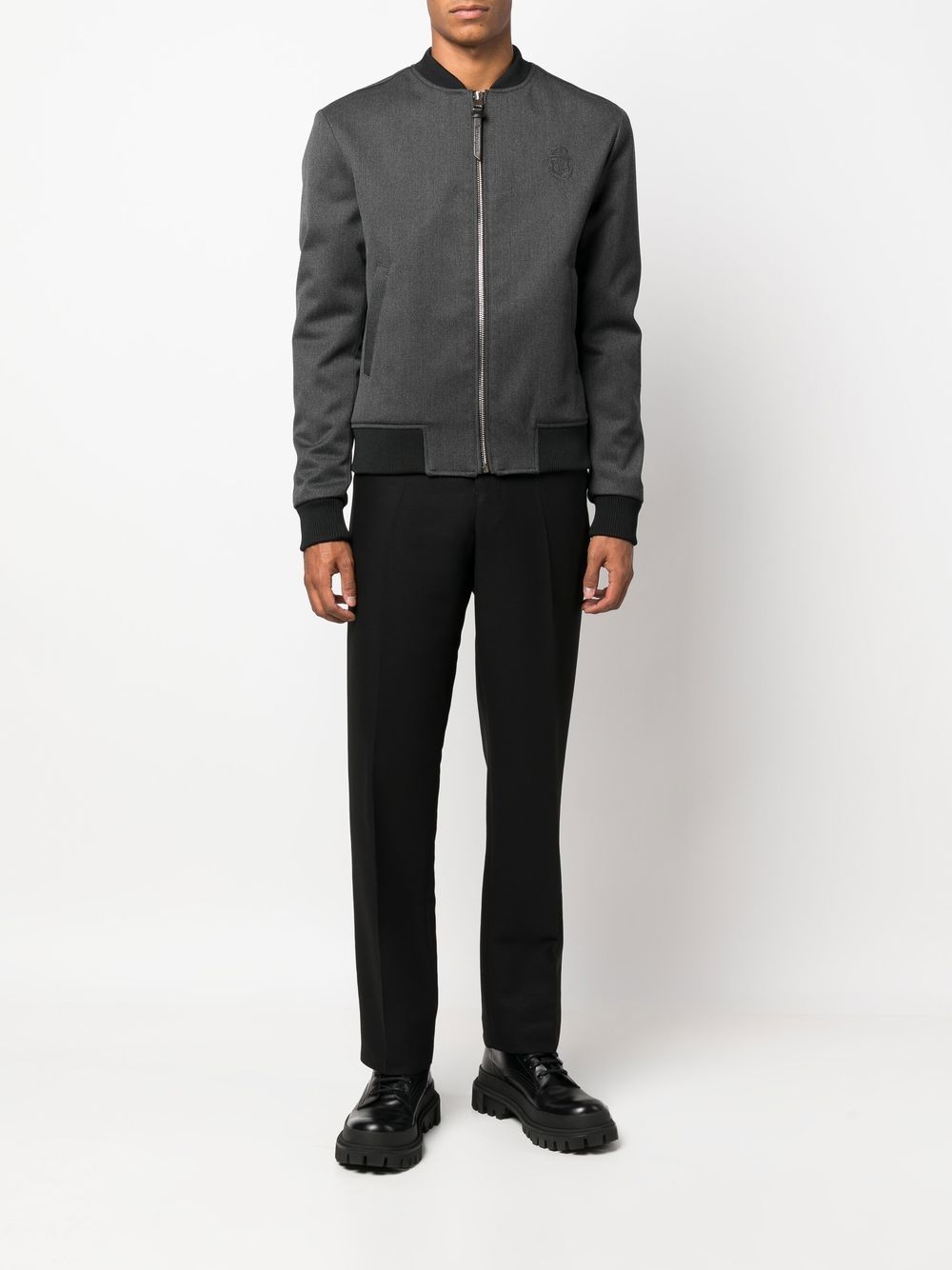 BILLIONAIRE Billionaire Crest-Motif Bomber Jacket