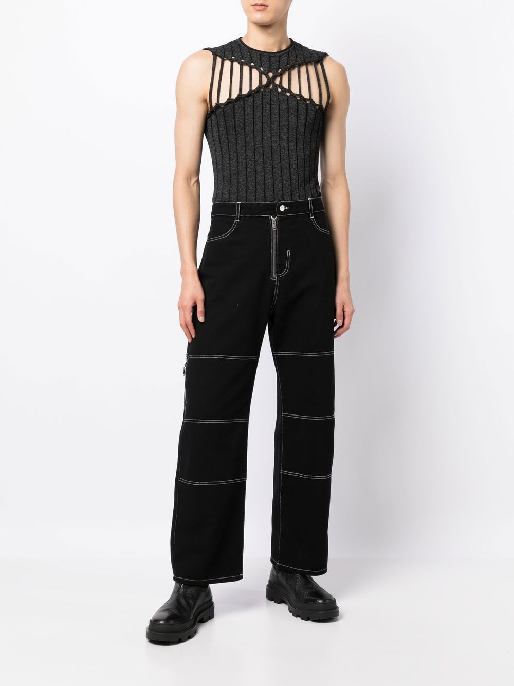 DION LEE Braided-Detail Knit Top