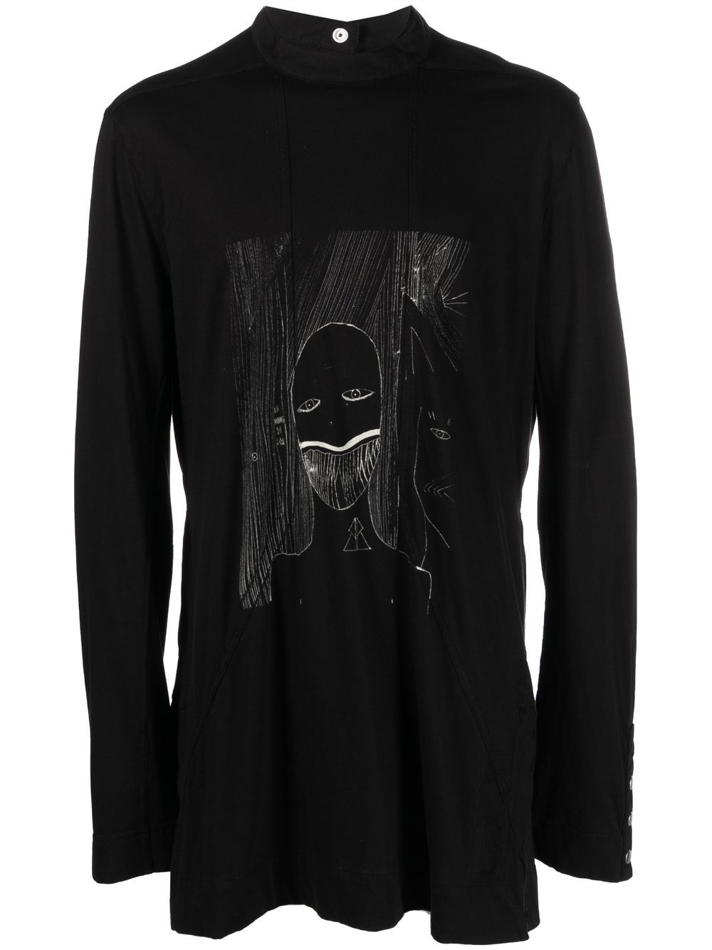 Buy Rick Owens Graphic-print Long-sleeved T-shirt - Black At 15