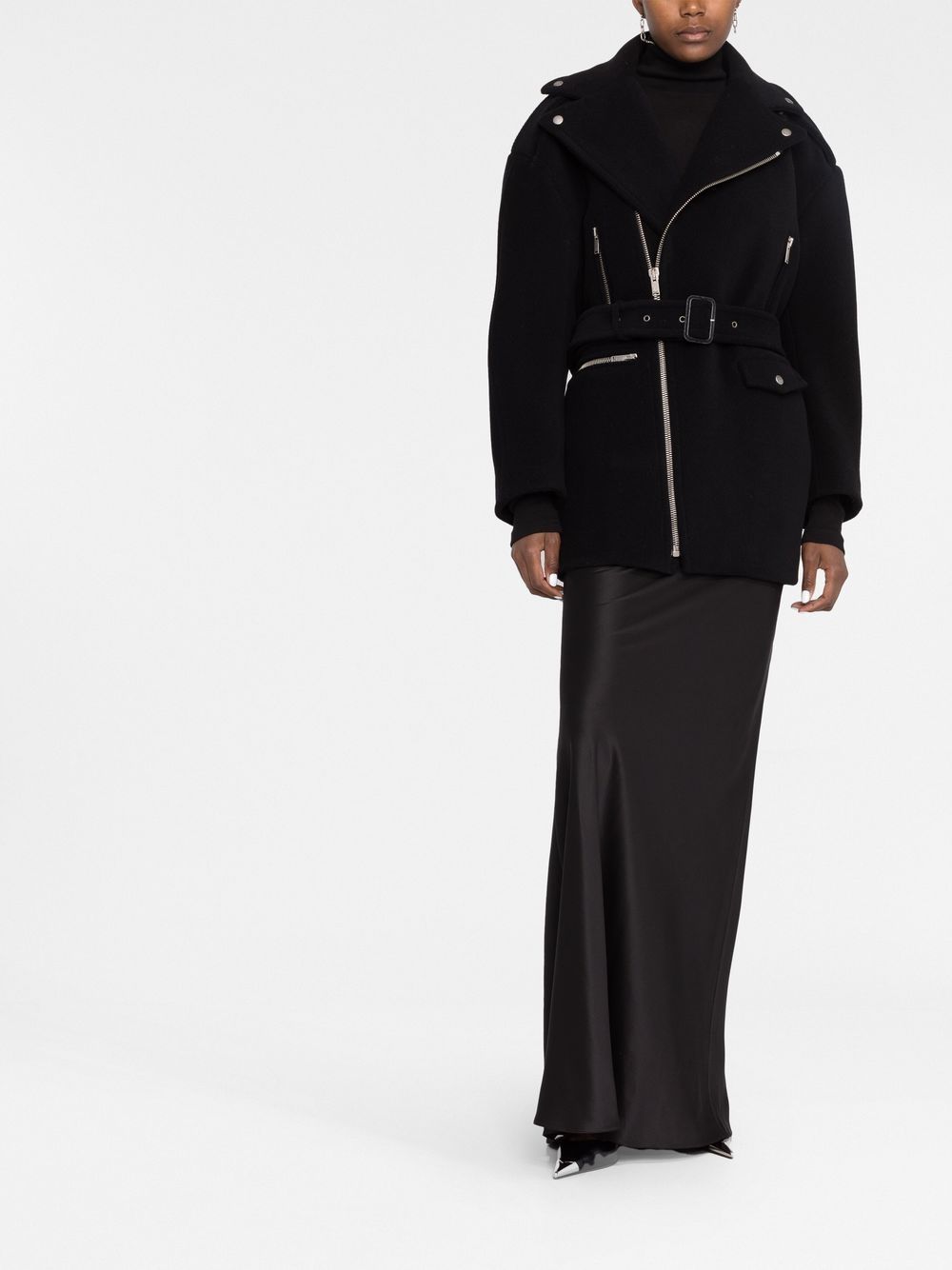 SAINT LAURENT Saint Laurent Notched-Collar Zip-Up Coat