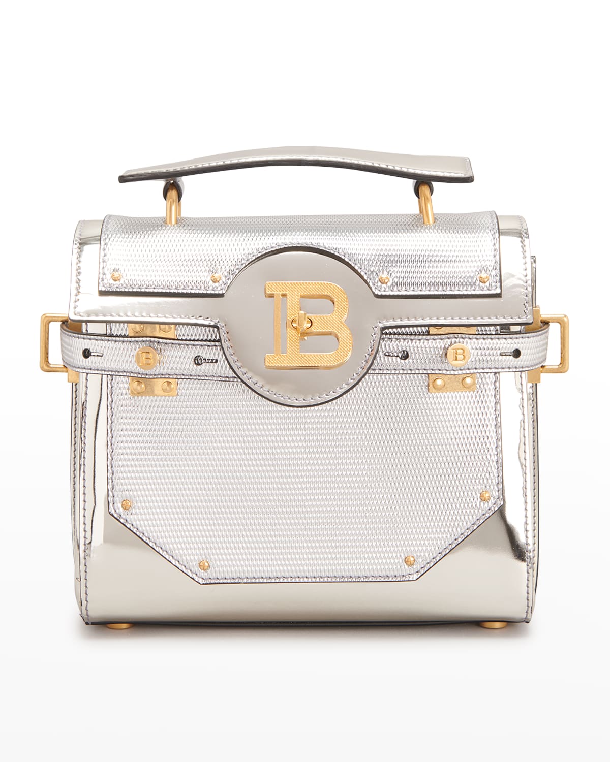 Buy Balmain Bbuzz 23 Metallic Leather Crossbody Bag - Silver At 40
