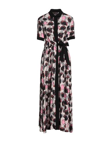 TRUSSARDI Striped Floral Print Maxi Shirt Dress