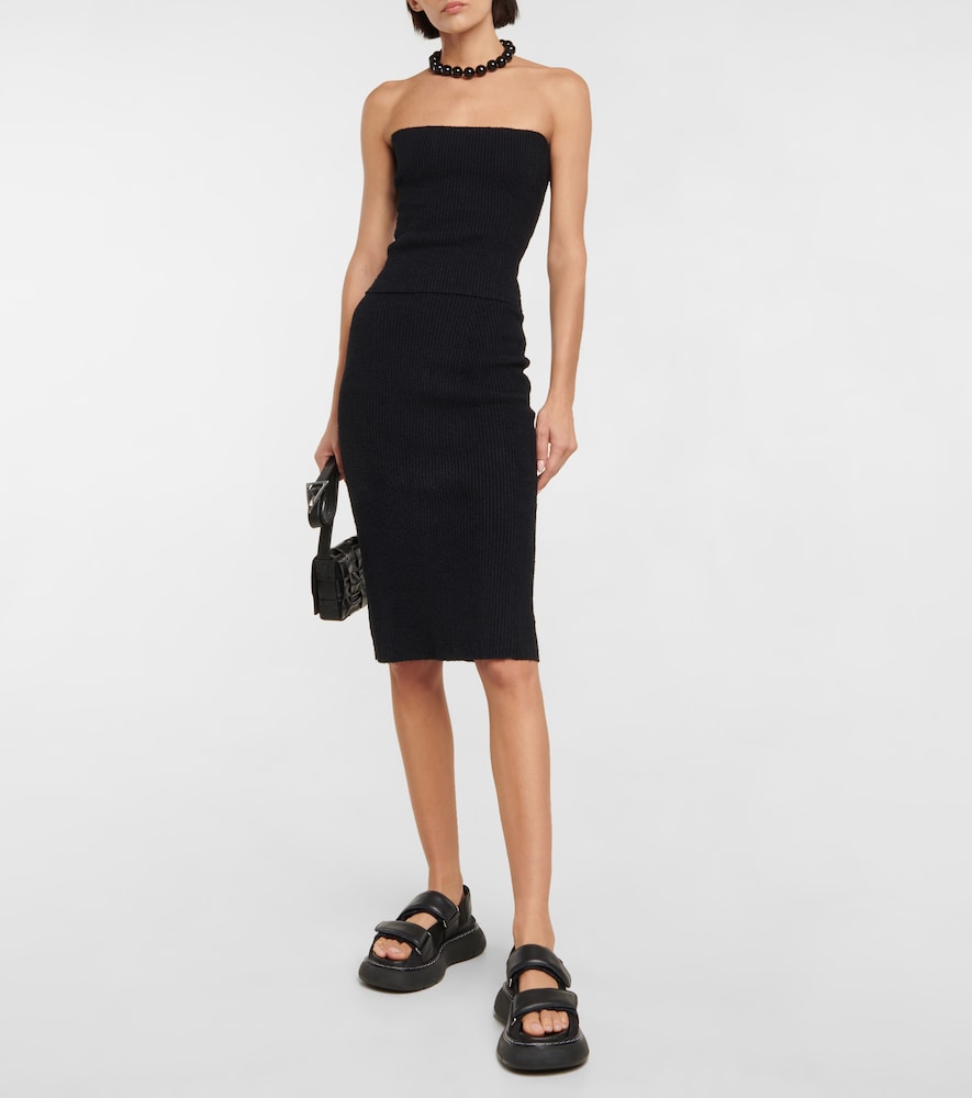 WARDROBE.NYC Wardrobe.NYC Strapless Ribbed Cotton Top