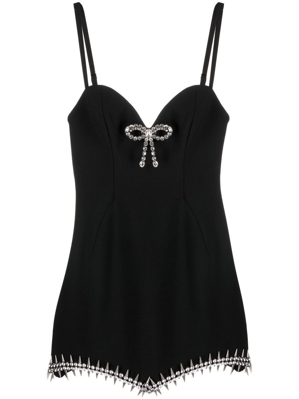 AREA Crystal-embellished Mini Dress - Black