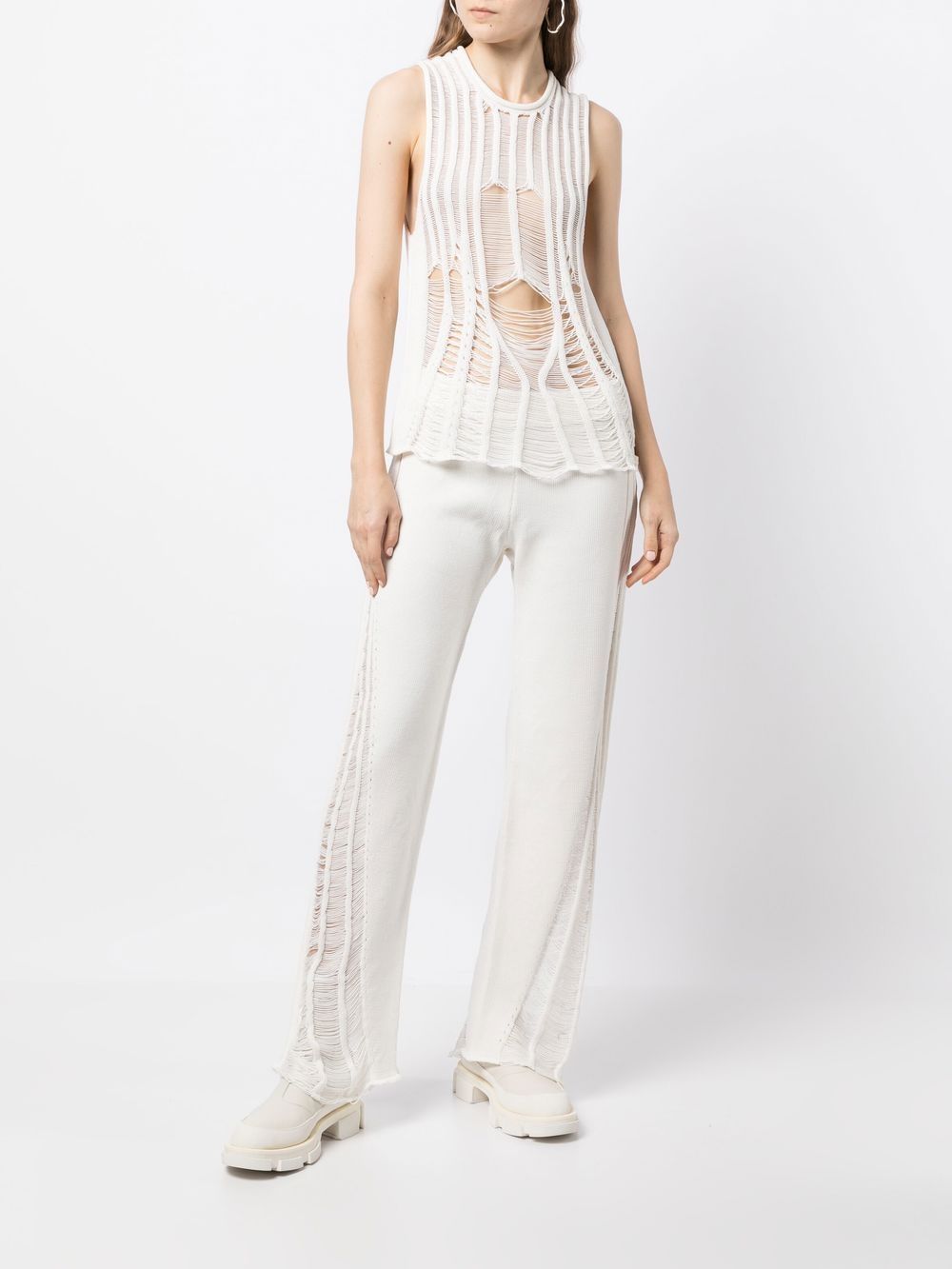 DION LEE Dion Lee Distressed Floats Tank Top