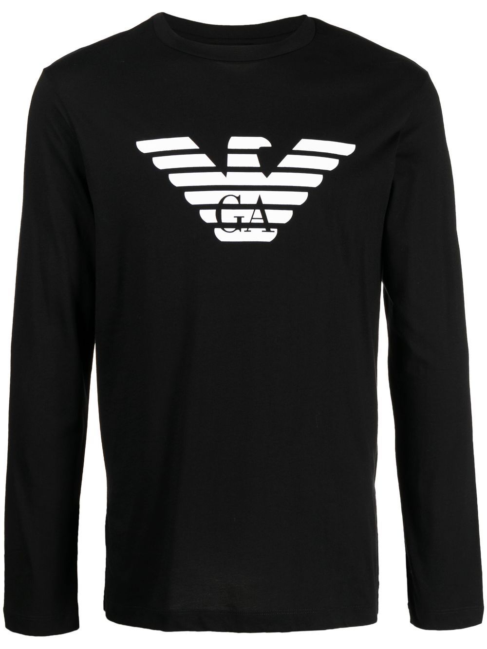 Emporio Armani Chest-Logo Long-Sleeve T-Shirt In Black - 39% Off
