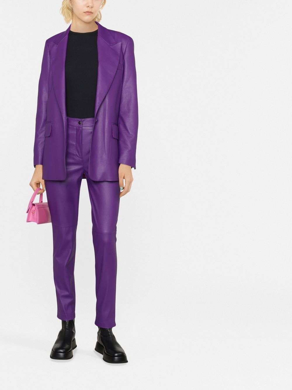 BLANCA VITA Blanca Vita Faux-Leather Blazer