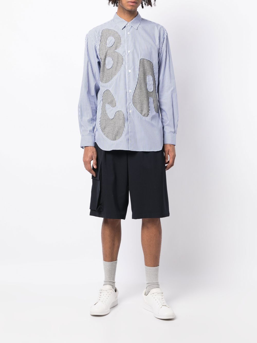 COMME DES GARÇONS alphabet patch-detail long-sleeve shirt