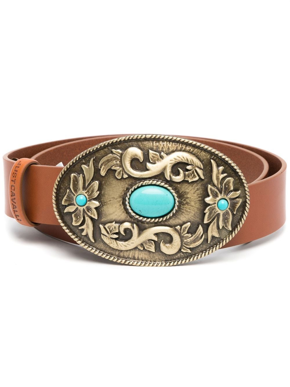 Roberto Cavalli Ornate-Buckle Leather Belt In Brown - 50  display picture 2