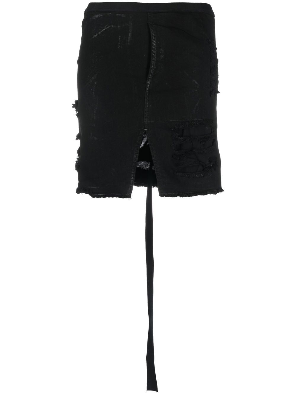 RICK OWENS Rick Owens DRKSHDW Distressed Denim Mini Skirt