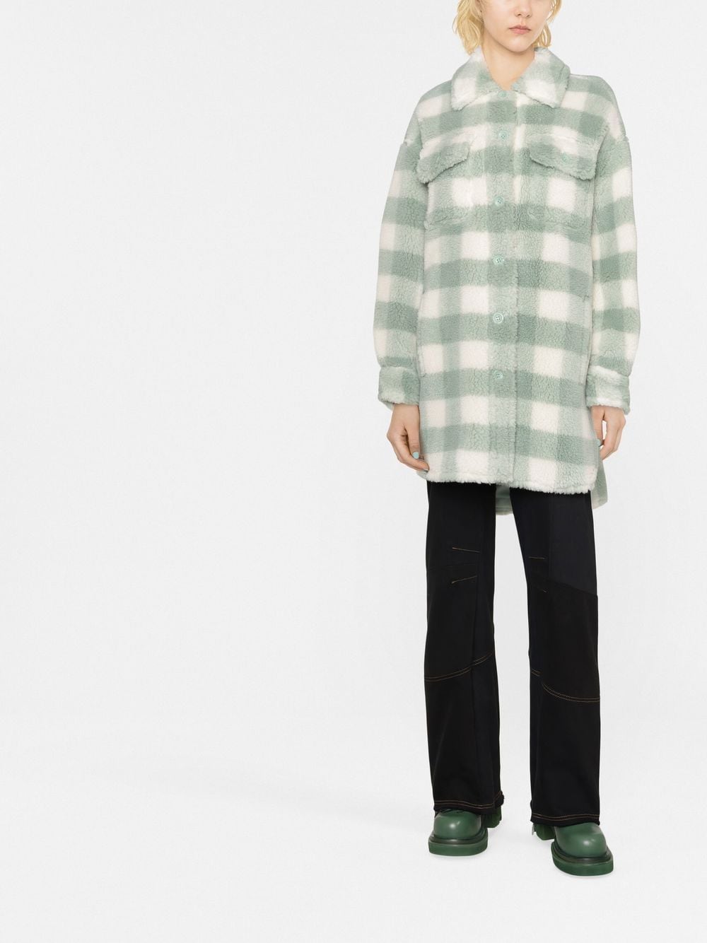 STAND STUDIO STAND STUDIO Checked Faux Shearling Coat