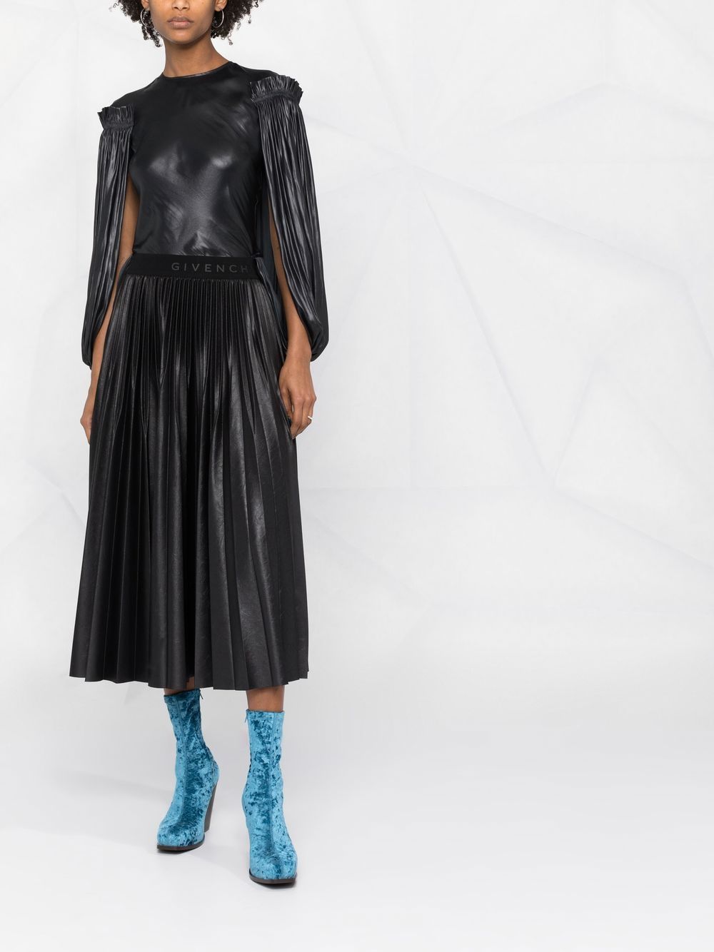 STELLA MCCARTNEY Stella McCartney Pleated Cut-Out Sleeve Blouse