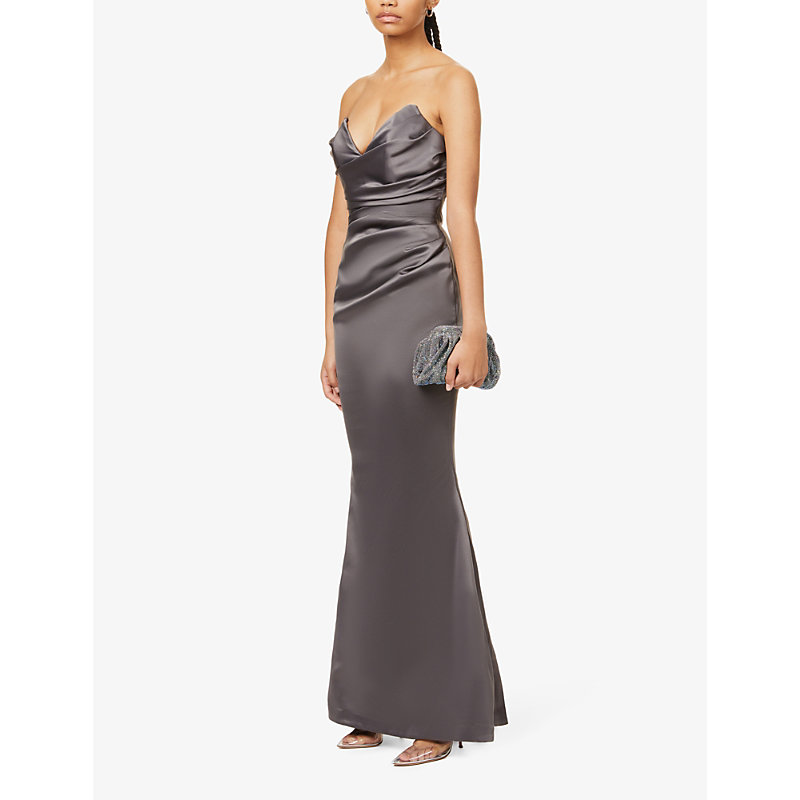 HOUSE OF CB Fleur Sweetheart-Neckline Fishtail-Hem Maxi Dress